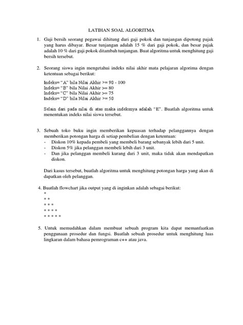 Latihan Soal Algoritma Pdf