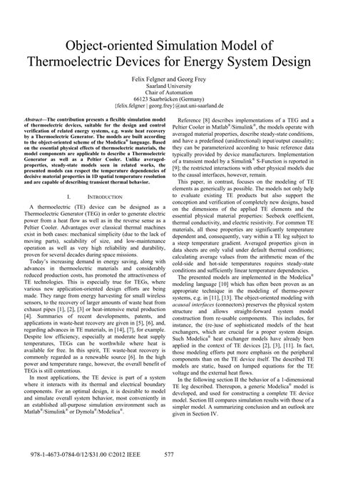 pdf object oriented simulation model of thermoelectric devices for energy system design
