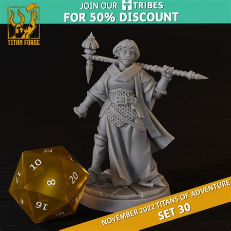 3d Printable Human Female Cleric Rpg Hero Character Dandd 5e Titans