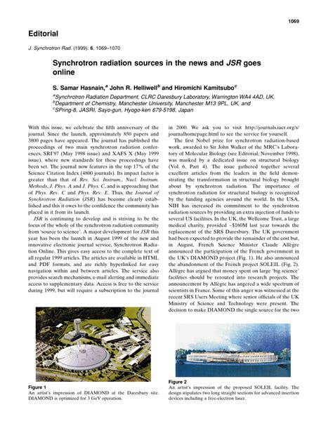 Pdf Synchrotron Radiation Sources In The News And Jsr Goes Online