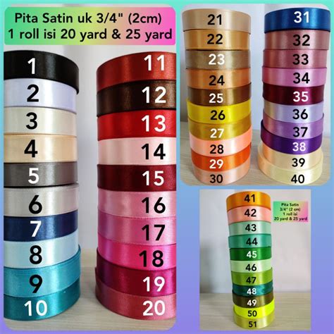 Jual Pita Satin Cm Jual Per Meter Shopee Indonesia