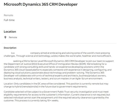 microsoft dynamics 365 crm developer job recruiter s review