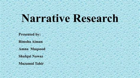 Narrative Research Design Pptx