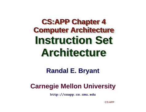 Pdf Csapp Chapter 4 Computer Architecture Fredmcourses91305 Fall03filesclass1