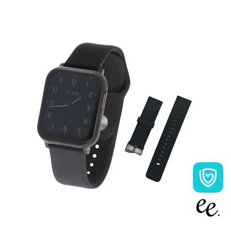 【オンライン限定販売】ee02 スマートウォッチ ブラックxブラック Bk Ap Bk シリコンラバー ベルトバンド 替えベルト付き ベルト Project Ee