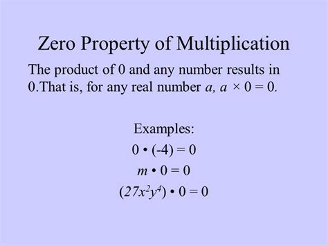 Zero Property Examples