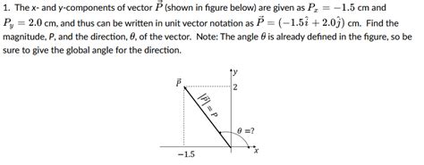 Solved The X And Y Components Of Vector Vec P Shown In Chegg