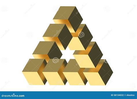 The Penrose Triangle Optical Illusion Stock Illustration Illustration Of Isolated Graphic