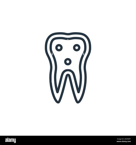 Inner Tooth Outline Vector Icon Thin Line Black Inner Tooth Icon Flat