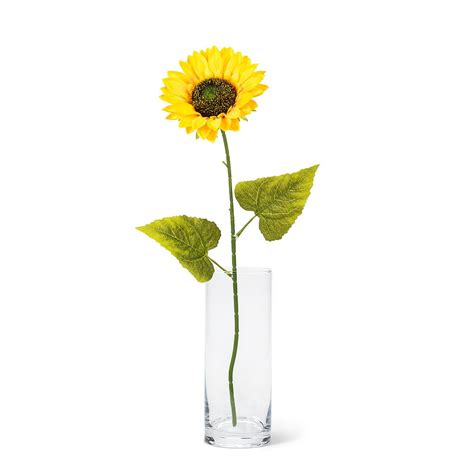 Set Of 4 Single Sunflower Stem