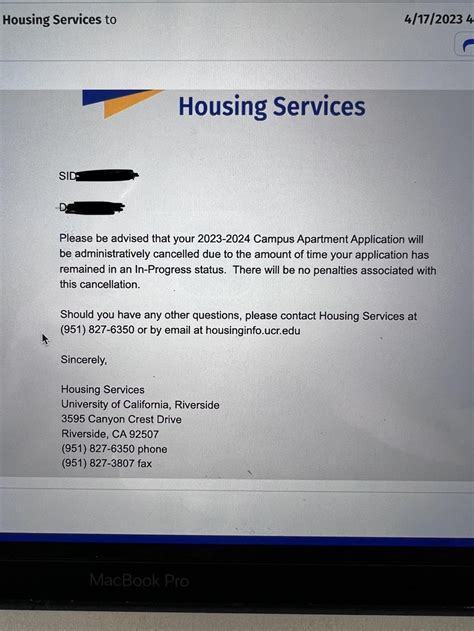 Campus Apartment Application Got Cancelled R Ucr