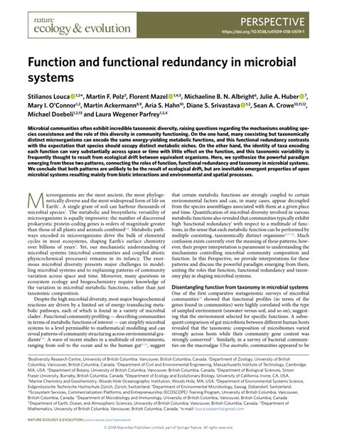 Pdf Function And Functional Redundancy In Microbial Systems