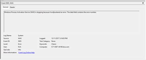 Windows 10 Iis Application Pools Do Not Start Due To Was Not Starting Server Fault
