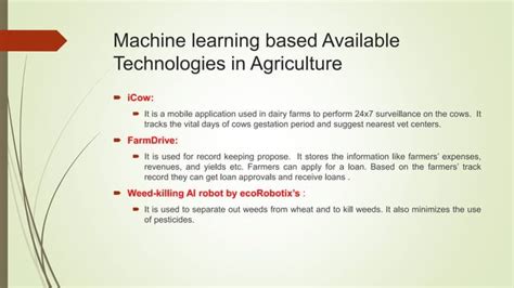 Machine Learning In Agriculture Module PPTX