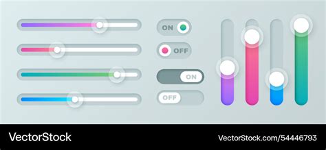 Scroll Bars Set Brightness Sliders Turn Royalty Free Vector