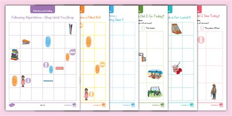grade 1 coding concepts following algorithms activity pack caps aligned