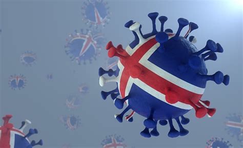 아이슬란드 국기 인쇄 델타 람다 플러스 변형 3d 렌더와 아이슬란드 국기 코로나 바이러스의 패턴과 코비드19 바이러스 3차원 형태에 대한 스톡 사진 및 기타 이미지 Istock