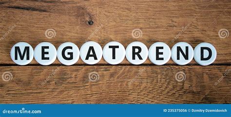Megatrend Symbol. the Concept Word Megatrend on White Circles ...