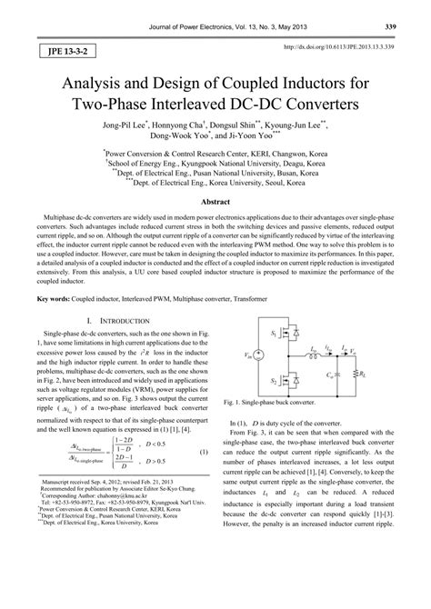 Pdf Analysis And Design Of Coupled Inductors For Two Phase Interleaved Dc Dc Converters