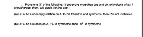 Solved Prove One 1 Of The Following If You Prove More Chegg Com