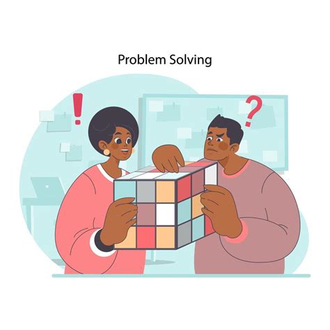 collaborative problem solving concept flat vector illustration