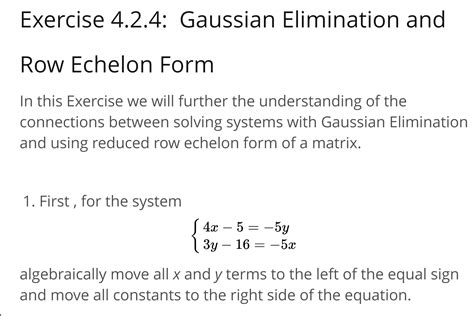 Solved Exercise 424 Gaussian Elimination And Row Echelon