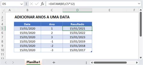 Adicionar Ou Subtrair Anos A Uma Data No Excel E No Google Planilhas Automate Excel