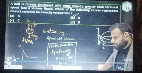 A Ball Is Thrown Downward With Some Velocity Greater Than Terminal Wv Sp