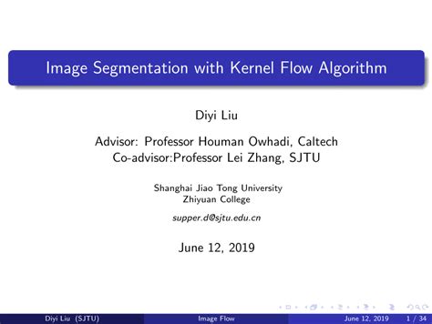 Pdf Image Segmentation With Kernel Flow Algorithm