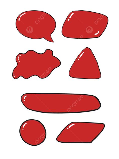 Hand Drawn Dialog Box Red Irregular Border Png Illustration Style