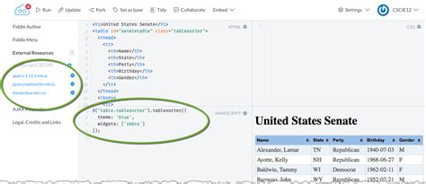 slide 37 tablesorter example as a jsfiddle § session 08 javascript part 1