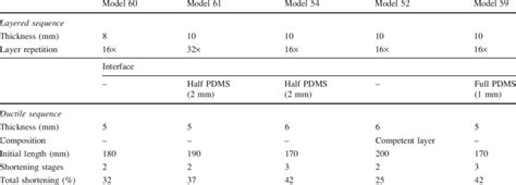 Initial Setup And Geometry Of Models Download Table