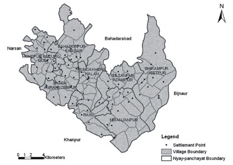 Village Boundary Map Of Laksar Block Download Scientific Diagram