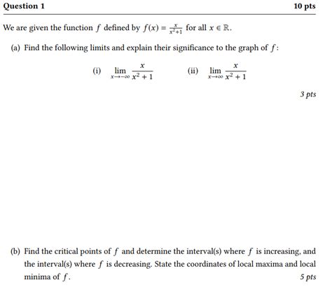 Solved We Are Given The Function F Defined By Fxx21x For