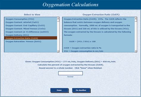 Cardiopulmonary Calculations Software Hemodynamic And Oxygenation Calculations