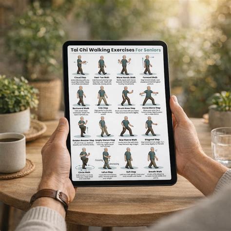 Printable Tai Chi Walking Exercises For Seniors Safe Walking Routine