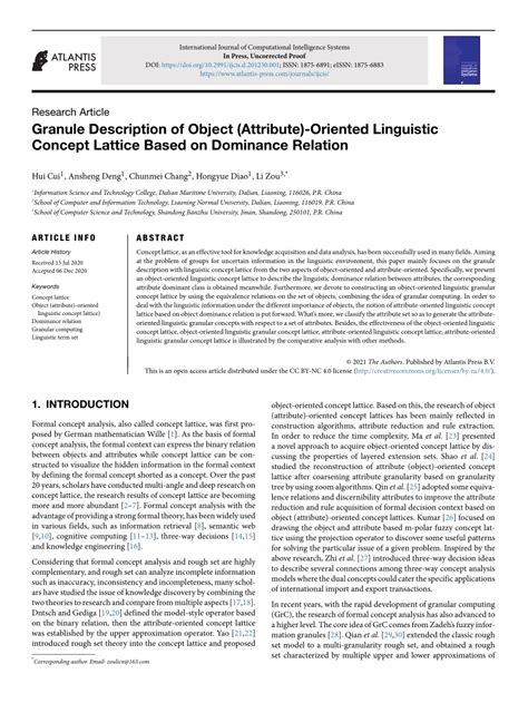Pdf Granule Description Of Object Attribute Oriented Linguistic