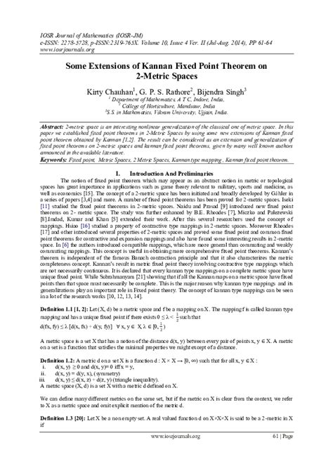 Pdf Some Extensions Of Kannan Fixed Point Theorem On 2 Metric Spaces