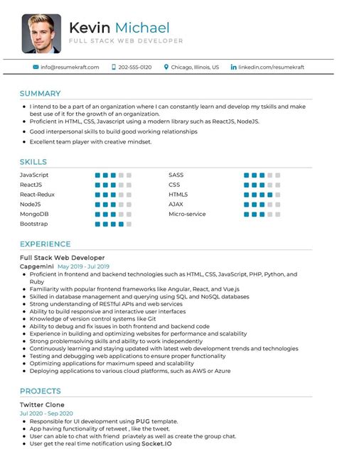 Full Stack Web Developer Cv Example In 2025 Resumekraft
