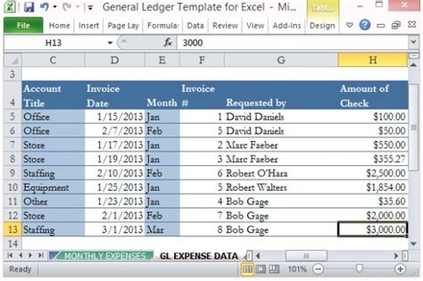 General Ledger Template For Excel