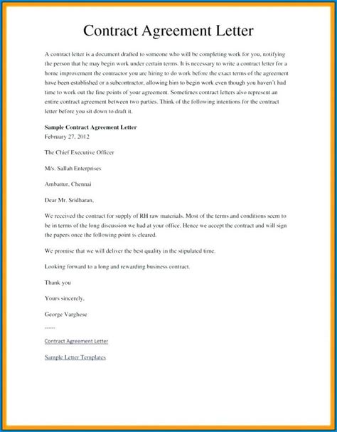 Sample Agreement Letter Between Two Parties Vrogue Co