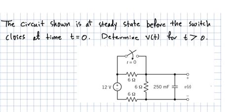 Solved The Circuit Shown Is At Steady State Before The