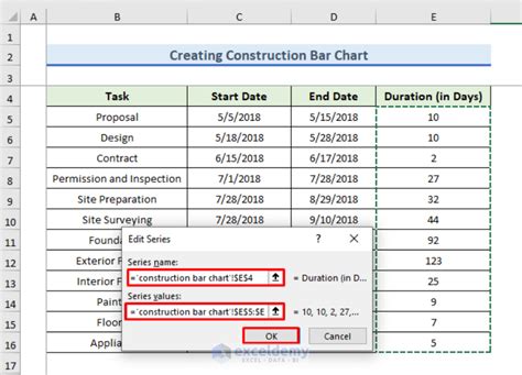 How To Create Construction Bar Chart In Excel With Easy Steps