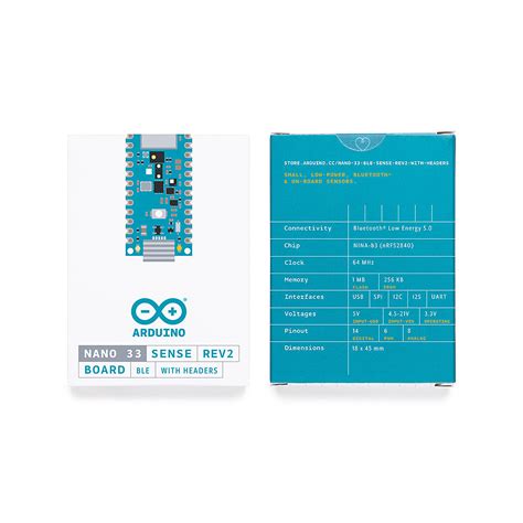 Official Arduino Nano 33 Ble Sense Rev2 With Headers Eckstein Shop
