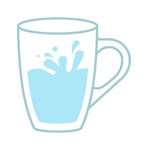 물 벡터 일러스트 레이 션의 컵 프리미엄 벡터