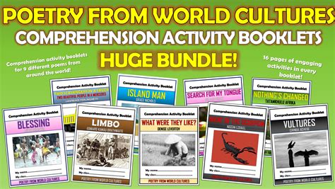 Poetry From World Cultures Comprehension Activity Booklets Bundle Teaching Resources