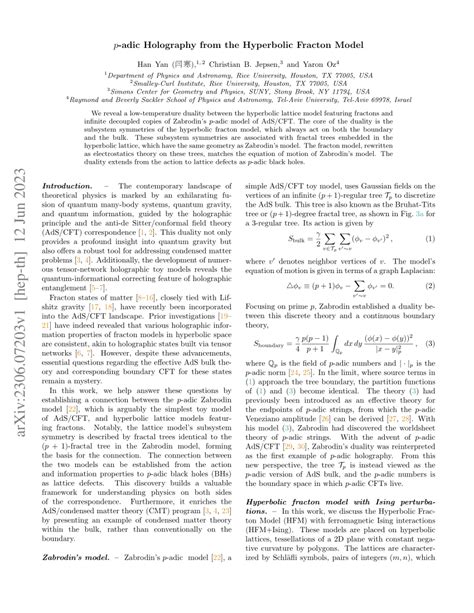 Pdf P Adic Holography From The Hyperbolic Fracton Model