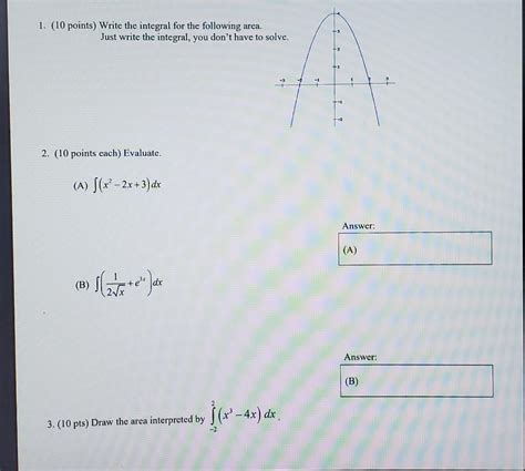 solved 1 10 points write the integral for the following