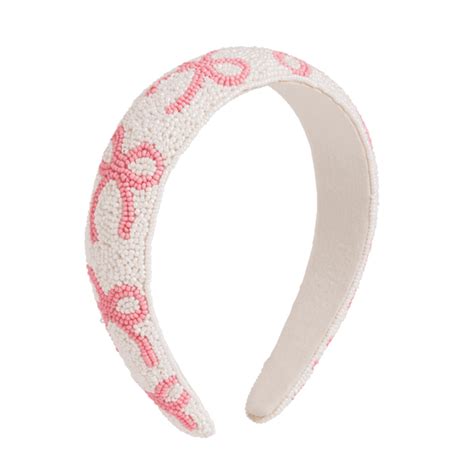 Shop Blush Pink Beaded Bow Headband Mud Pie