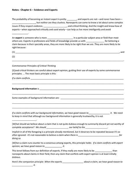 Chapter 6 Guided Reading Notes Notes Chapter 6 Evidence And